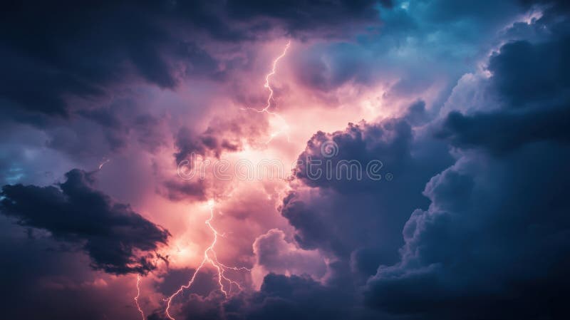 Dramatic Lightning and Stormy Clouds: a Breathtaking Night Sky with ...