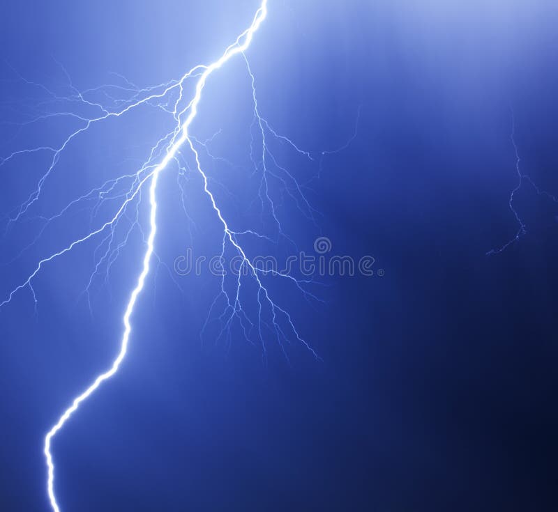 Dramatic Lightning Strike stock photo. Image of charge - 57068542