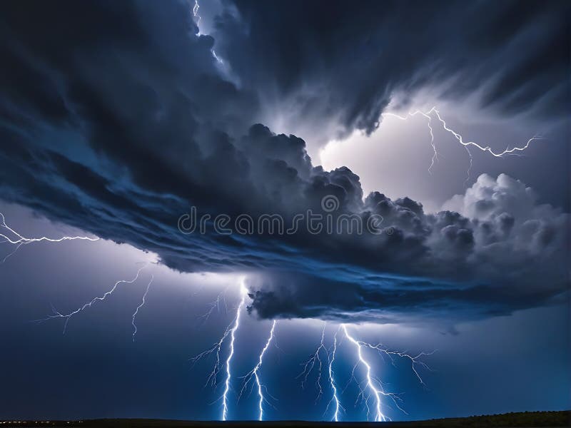 Dramatic Lightning Strike Illuminating the Dark Sky for Website ...