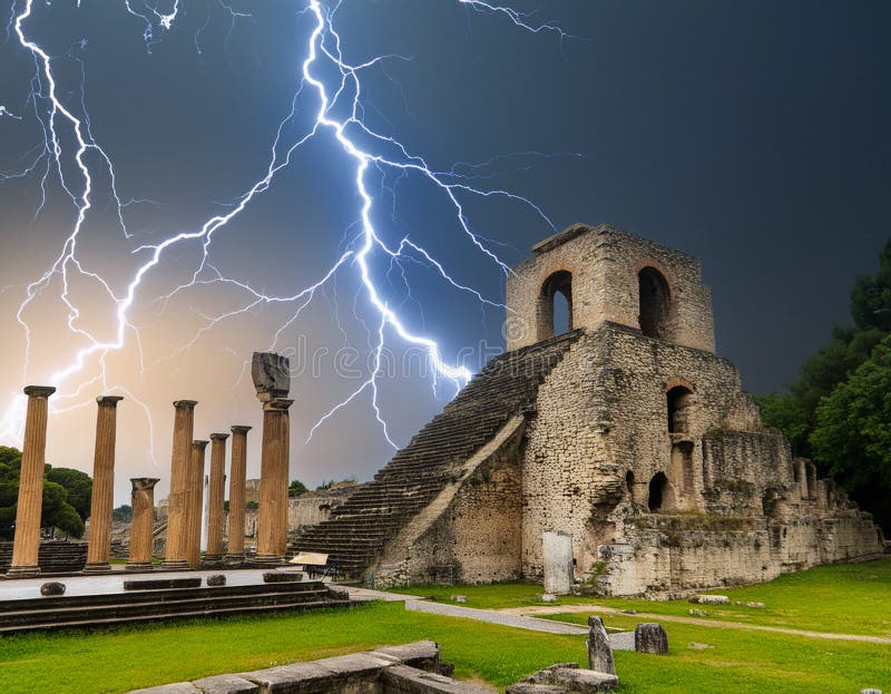 Dramatic Lightning Strike in Stormy Sky Stock Image - Image of clouds ...