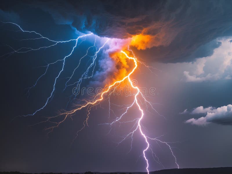 Dramatic Lightning Strikes Across the Sky during an Intense Storm ...