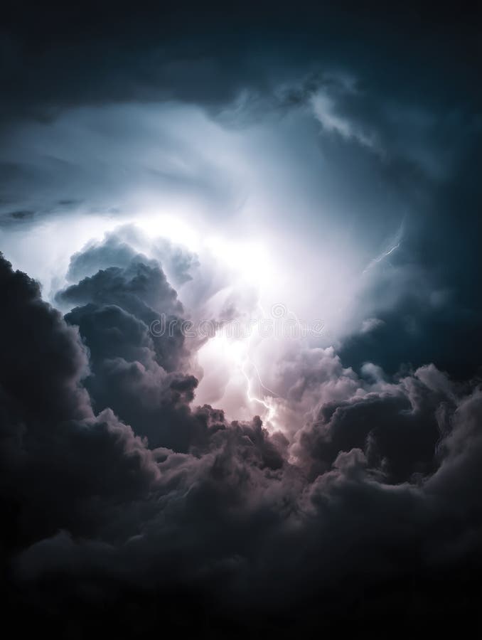 Dramatic lightning strikes stock photo. Image of flame - 388897092