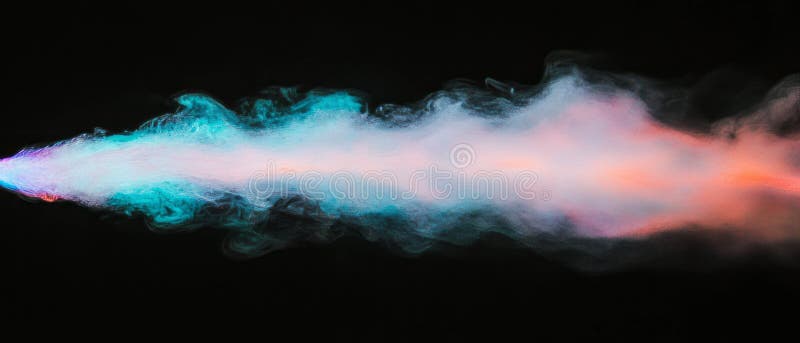 Dramatic Lightning Striking through Colorful Smoke Against a Dark ...