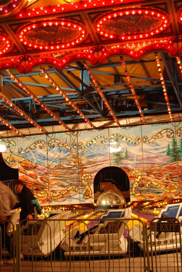 Carnival ride lights stock image. Image of play, swing - 44887579