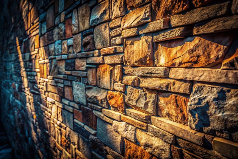 Dramatic Long Exposure Stone Wall Texture Deep Shadows and Intricate ...