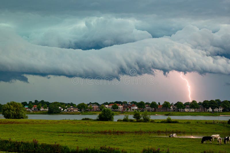 Dramatic Looking Sky As a Shelf Cloud from a Severe Thunderstorm ...
