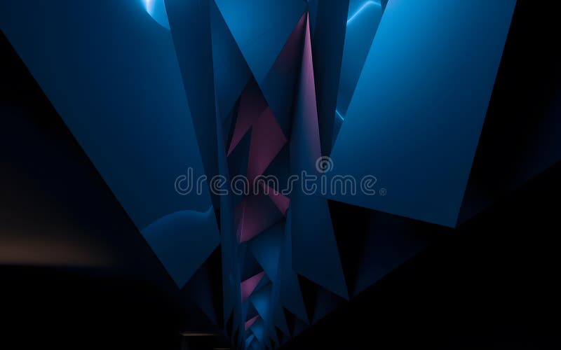Dramatic Low-Angle Geometric Patterns in Cool Tones Stock Illustration ...