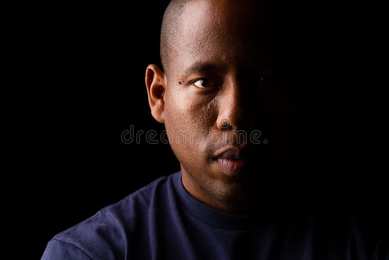 Dramatic Low Key Self Portrait Stock Photo - Image of drama, dark: 25939986