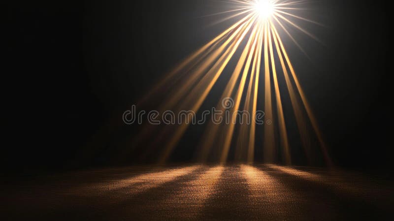 Dramatic Luminous Ray Projection Illuminating a Dark Stage Floor with a ...