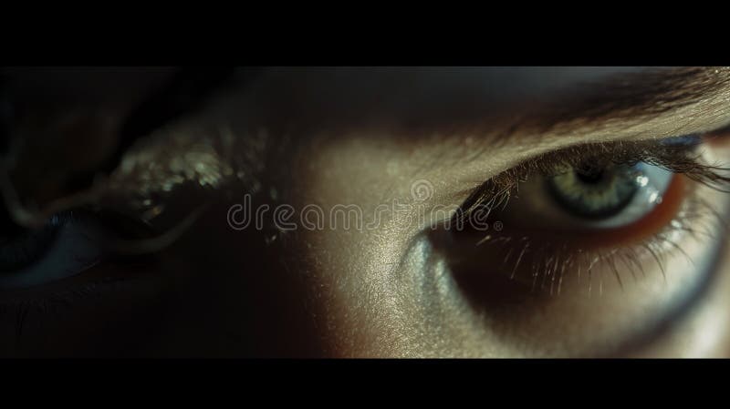 Dramatic Macro Shot of a Human Eye in Dim Light. Generative AI Stock ...