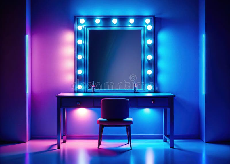 Dramatic Makeup Vanity Setup a Sophisticated Studio Setting with Deep ...