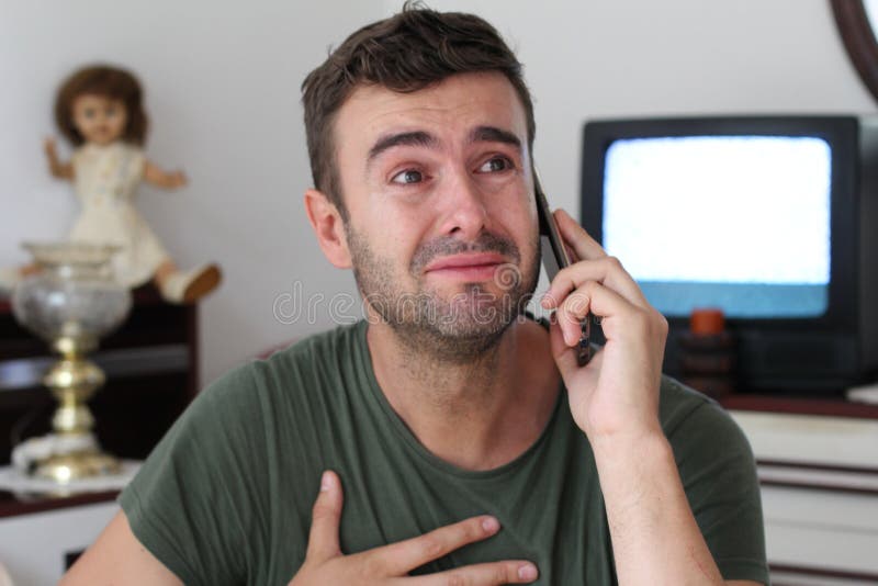 Dramatic Man Crying on the Street Stock Image - Image of person, nose ...