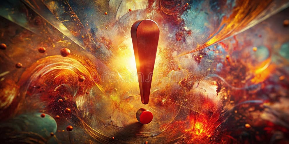 Dramatic Maroon Exclamation Point Abstract Double Exposure a Striking ...