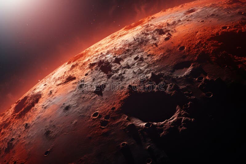 Dramatic Martian Landscape. Stock Illustration - Illustration of ...