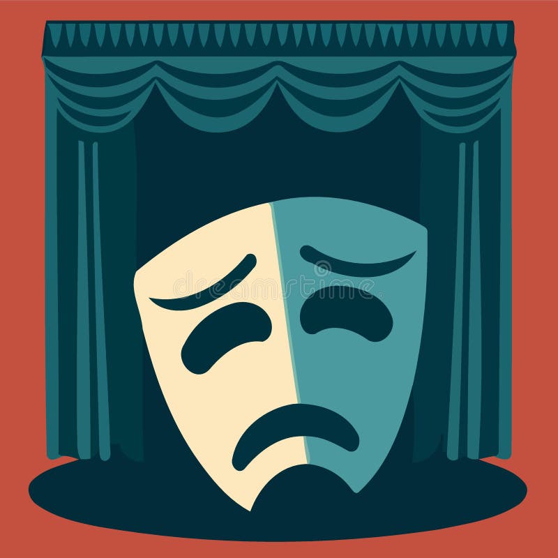 Object Dramatic Theater Masks Stock Vector - Illustration of masks ...