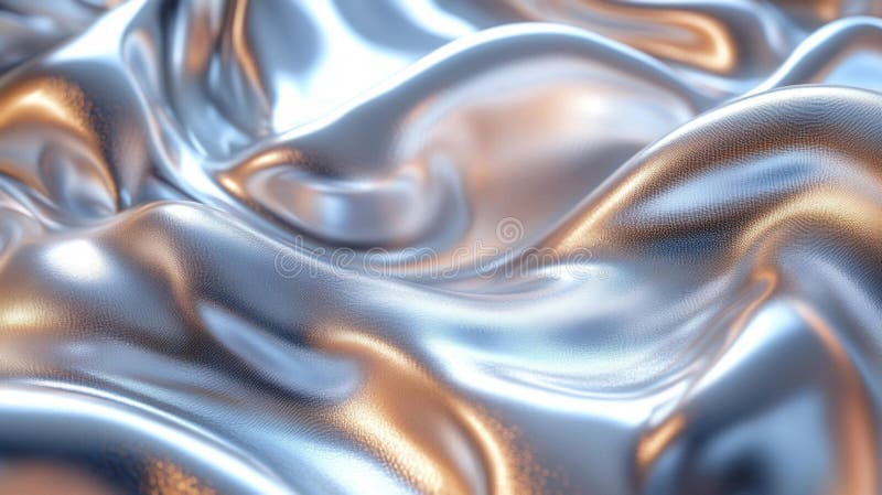 Dramatic Metallic Liquid Texture with Smooth Chrome-like Surface Stock ...