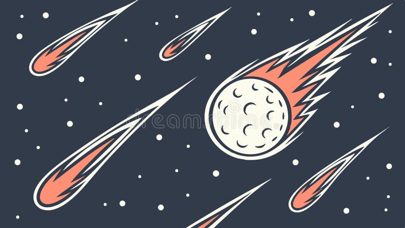 Dramatic Meteor Shower, Cosmic Night Sky Phenomenon, Vector Design ...