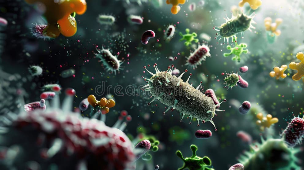Dramatic Microscopic Battle between Bacteria and Antibiotics Stock ...