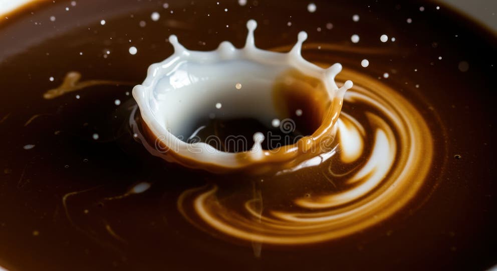 Dramatic Milk Splash in Coffee: Perfect Blend of Movement and Contrast ...