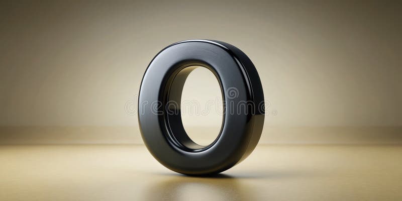 Dramatic Minimalist 3D Black Zero Symbol a Powerful Visual Element for ...