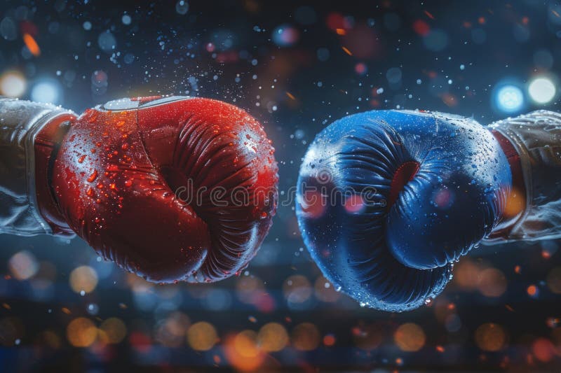 Dramatic Boxing Ring Under Spotlight Stock Photo - Image of empty ...