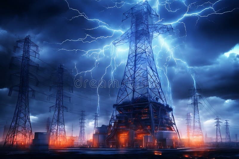 Electrifying Power Surge: Lightning Strikes Transformer Description ...