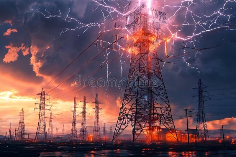 Electrifying Power Surge: Lightning Strikes Transformer Description ...