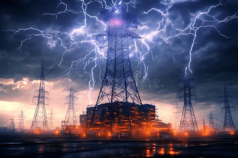 Electrifying Power Surge: Lightning Strikes Transformer Description ...