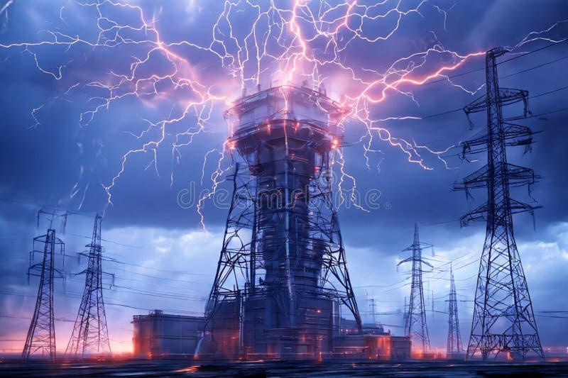 Electrifying Power Surge: Lightning Strikes Transformer Description ...