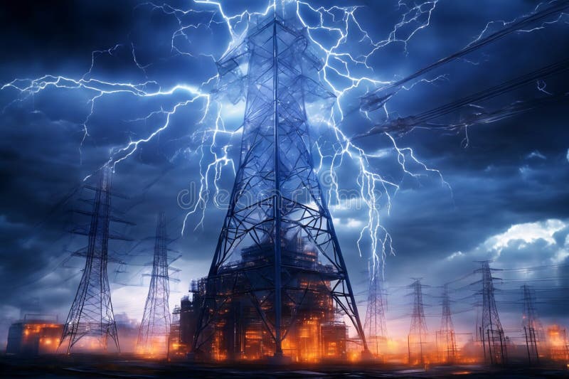Electrifying Power Surge: Lightning Strikes Transformer Description ...