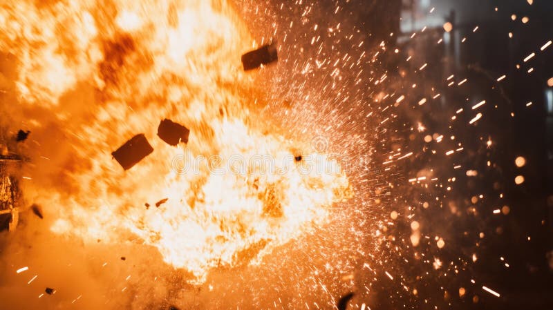 A Dramatic Moment of Intense Flames Bursting into the Air Stock Image ...