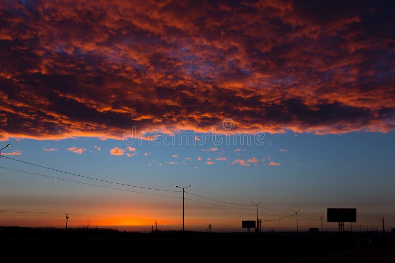 Dramatic and Moody Pink, Purple, Blue Cloudy Sunset Sky Stock Image ...