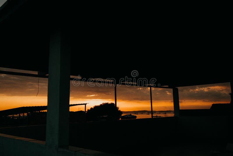 Dramatic and Moody Scenery of a Beautiful Sunset Stock Photo - Image of ...