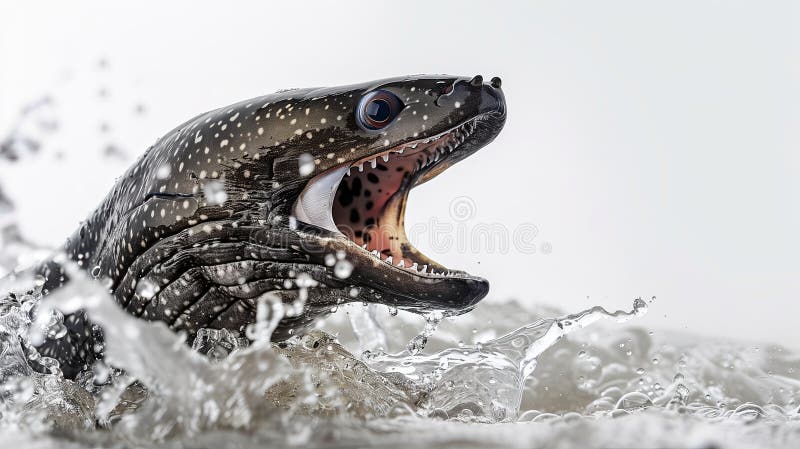 A Dramatic of a Moray Eel in Mid-attack, Its Mouth Wide Open Revealing ...