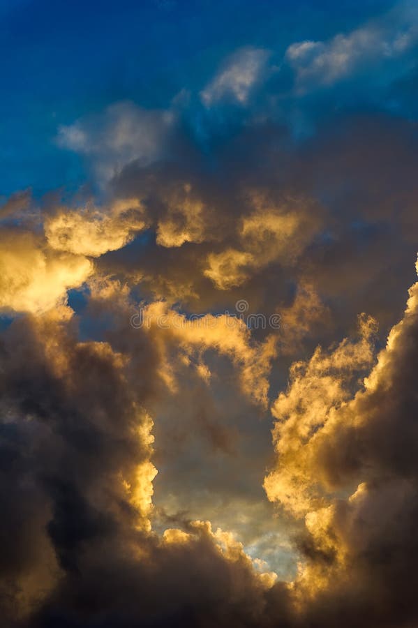 Dramatic Morning Sky with Rain Clouds Stock Photo - Image of dark ...
