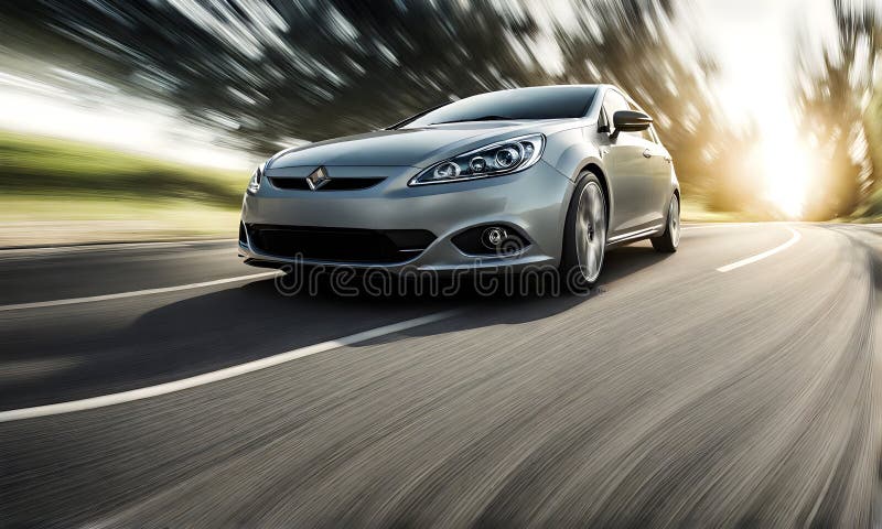 Dramatic Motion Blur of a Car on the Road Stock Illustration ...