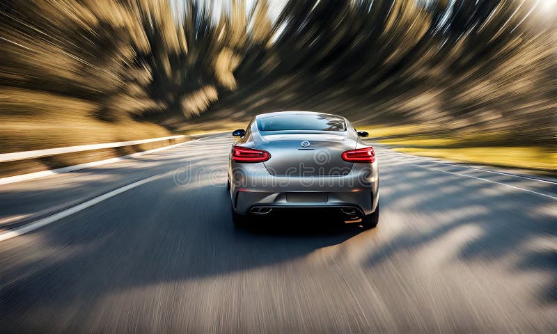 Dramatic Motion Blur of a Car on the Road Stock Illustration ...