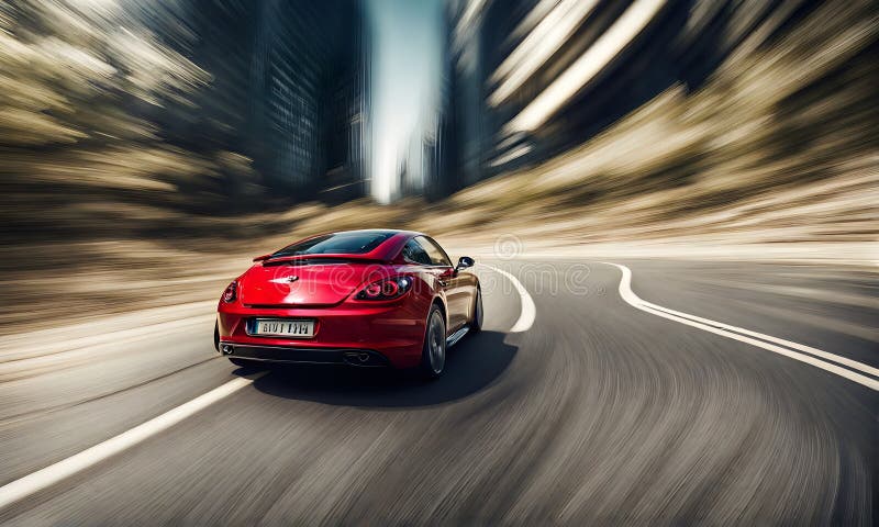 Dramatic Motion Blur of a Car on the Road Stock Illustration ...