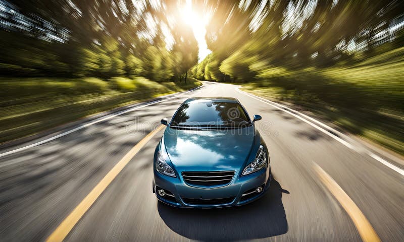 Dramatic Motion Blur of a Car on the Road Stock Illustration ...