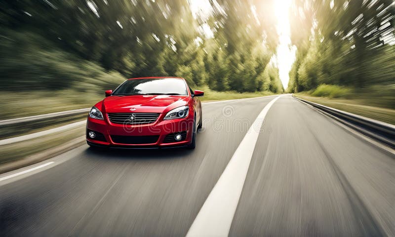 Dramatic Motion Blur of a Car on the Road Stock Illustration ...