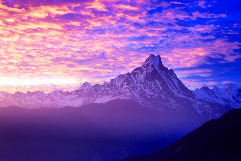 Dramatic Mountain Landscape, Beautiful Panorama Background Stock Photo ...