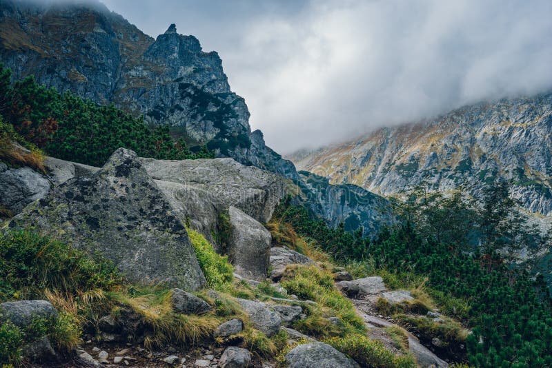 Dramatic Mountain Landscape Stock Photo - Image of adventure, stormy ...