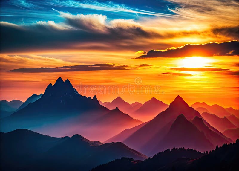 Dramatic Mountain Silhouettes Captivating PPT Backgrounds for Impactful ...