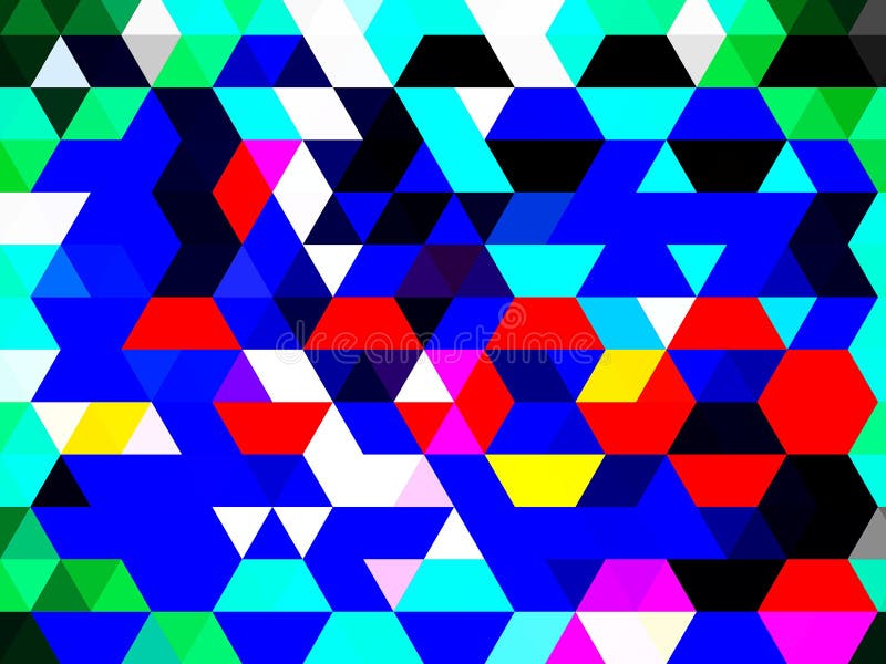 A Dramatic Multi-colored Geometric Pattern of Triangles, Squares and ...