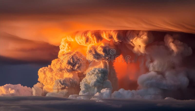 Dramatic Mushroom Cloud Erupting in the Sky during a Nuclear Explosion ...
