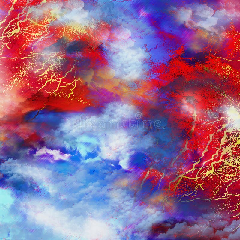 Dramatic Natural Stylized Background with Sky, Storm Clouds, Lightning ...