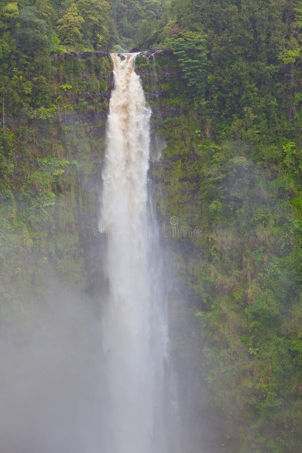 Dramatic, Natural, Tall Waterfall in Rain Forest Stock Photo - Image of ...