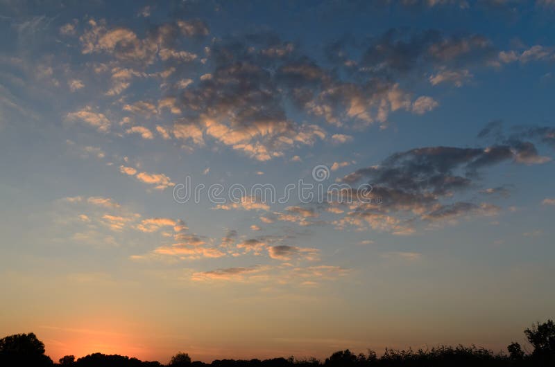Dramatic Nature Image with Horizon Line at Sunset Stock Photo - Image ...