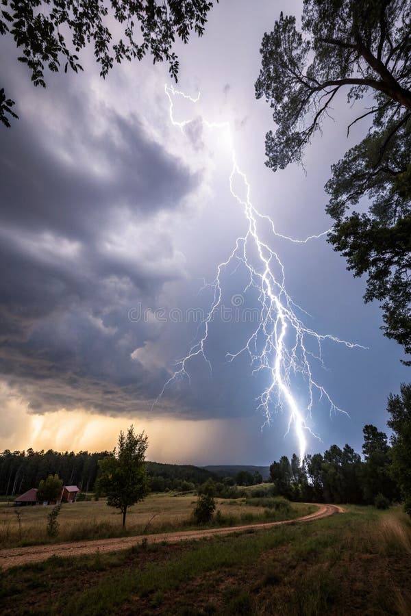 High Lightning Storm Thunder Nature Stock Illustration - Illustration ...