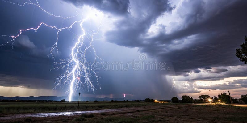 High Lightning Storm Thunder Nature Stock Illustration - Illustration ...